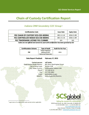 Fillable Online secure in ReportChain of Custody Certification ...