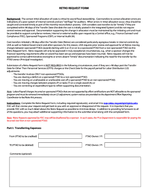 Fillable Online foc virginia RETRO REQUEST FORM Fax Email Print - pdfFiller