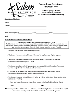 Fillable Online Benevolence Assistance Request Form - Clover Sites Fax ...