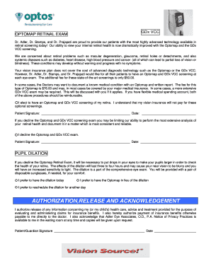 Fillable Online Optomap - GDx VCC Screening Form - Adler Eye Associates ...