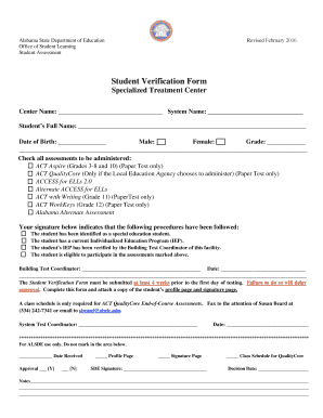 Fillable Online alsde Special Populations - Alabama State Department of ...