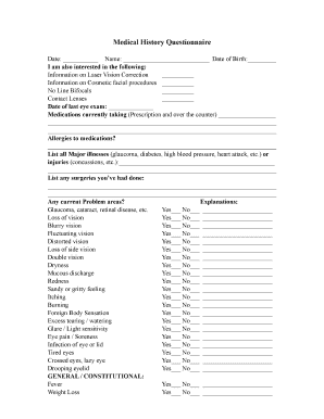 Fillable Online drwilliammay Medical History Questionnaire - Doctor ...