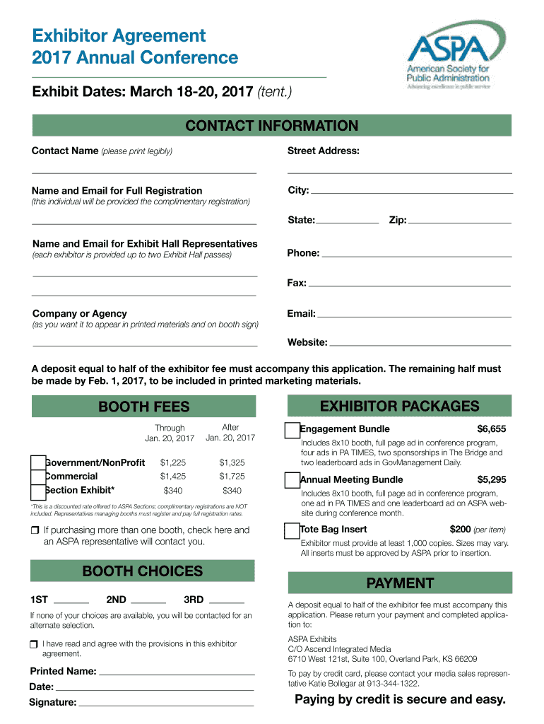 Fillable Online aspanet Exhibiting & Advertising - aspanet.org Fax ...