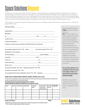 Fillable Online cnm SPACE Solutions Request Form Fax Email Print ...