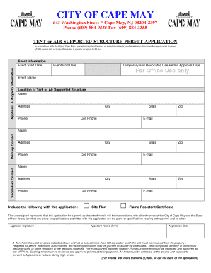 Fillable Online Tent Application Form Fax Email Print - pdfFiller