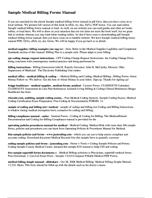 Fillable Online Sample Medical Billing Forms Manual - pajaritotv.com ...