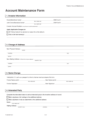 Fillable Online Account Maintenance Form - trilomaenergy.com Fax Email ...