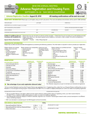 Fillable Online cns Download Registration and Housing Forms Fax Email ...
