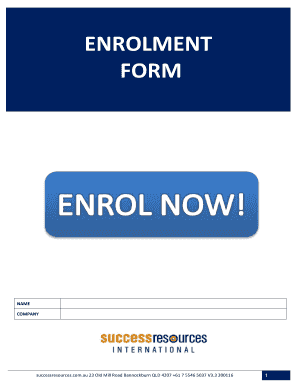 Fillable Online ENROLMENT FORM - Success Resources Fax Email Print ...