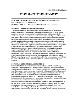 Fillable Online FORM 9B - PROPOSAL SUMMARY Fax Email Print - pdfFiller