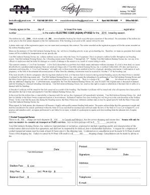 Fillable Online EC Breeding Contract - Tom McCutcheon Reining Horses Fax Email Print - pdfFiller