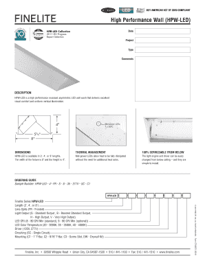 Fillable Online HPW-LED Tech Sheet - Finelite Fax Email Print - pdfFiller