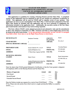 Fillable Online nj STATE OF NEW JERSEY DEPARTMENT OF COMMUNITY AFFAIRS ...