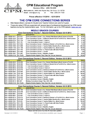 Fillable Online 2014 Core Connections Order Form 12 17 13.doc Fax Email ...