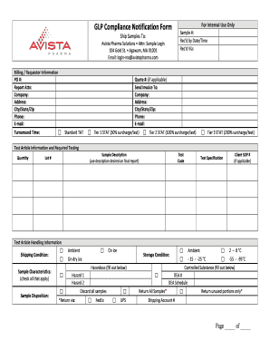 Fillable Online GLP Compliance Notification Form - Avista Pharma ...