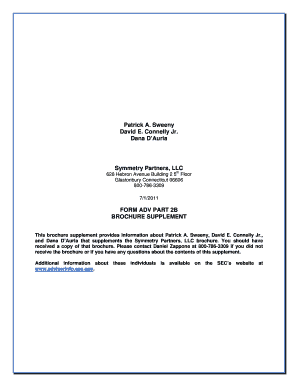 Fillable Online Form ADV Part 2B Brochure Supplement-EDITS Fax Email ...
