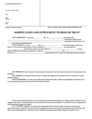 Fillable Online modification and supplement to deed of trust - Fidelity ...