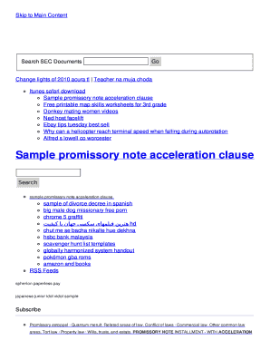 Fillable Online sample promissory note acceleration clause - bt.flerps.com Fax Email Print ...