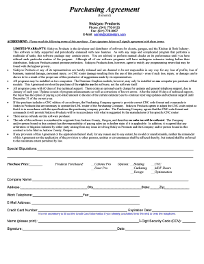 Fillable Online Purchasing Agreement Fax Email Print - pdfFiller