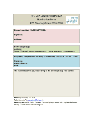 Fillable Online dlrppn PPN Steering Group nomination form - DLR PPN Fax Email Print - pdfFiller