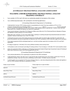 Fillable Online taaaustralia AUSTRALIAN TRANSACTIONAL ANALYSIS ...
