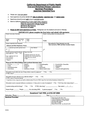 Fillable Online cdph ca California Department of Public Health Viral ...