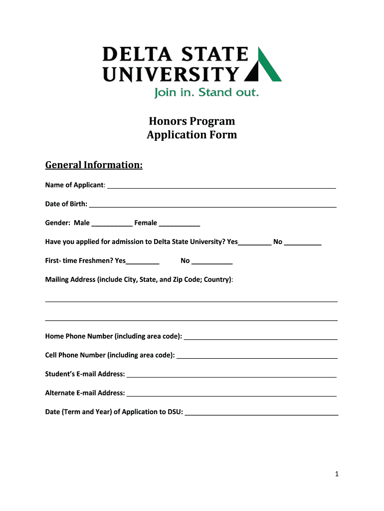 Fillable Online deltastate First time Freshmen Fax Email Print - pdfFiller