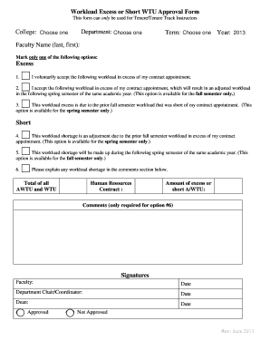 Fillable Online csuchico Workload Adjustment Approval Form Fax Email ...
