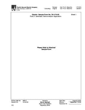 Fillable Online Electric Sample Form No. 79-1174-02 Sheet 1 (N) Rule 21 ...