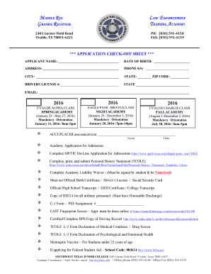 Fillable Online swtjc application check-off sheet - Southwest Texas ...