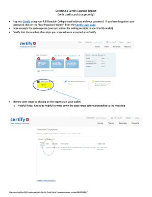 Fillable Online Creating a Certify Expense Report Fax Email Print - pdfFiller