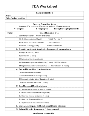 Fillable Online fullerton TDA Worksheet - fullerton.edu Fax Email Print ...