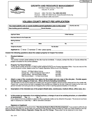 Fillable Online volusia growth and resource management volusia county impact fee ... Fax Email ...