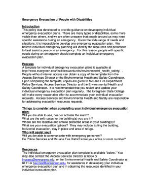 Fillable Online evergreen Emergency Evacuation of People with ...