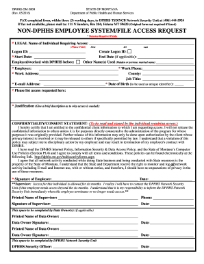 Fillable Online dphhs mt DPHHS Security Access Request Form OM300B. DPHHS Security Access ...