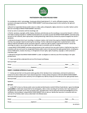 Fillable Online PHOTOGRAPH AND VIDEO RELEASE FORM - Fax Email Print ...