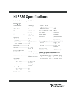 Fillable Online NI 6230 Specifications Fax Email Print - pdfFiller