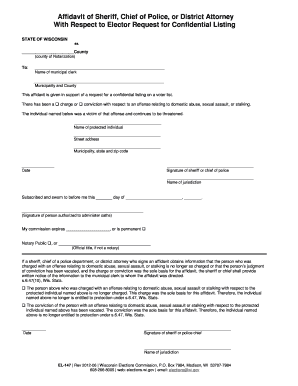 Fillable Online gab wi Affidavit of Sheriff, Chief of Police, or ...