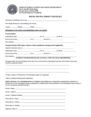 Fillable Online sewallspoint House Moving Permit Pack - Sewall's Point ...