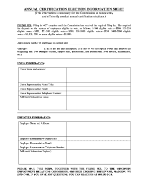 Fillable Online Annual Certification Election Information Sheet ...