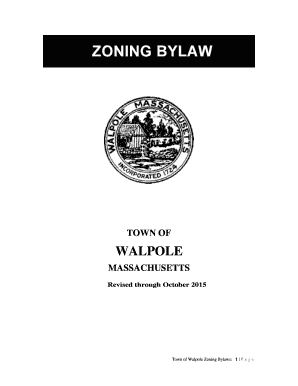 Walpole Zoning Bylaws - Fill Online, Printable, Fillable, Blank | pdfFiller