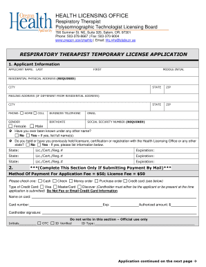 Fillable Online oregon Polysomnographic Technologist Licensing Board ...