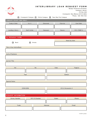 Fillable Online navajotech interlibrary loan request form - Navajo ...