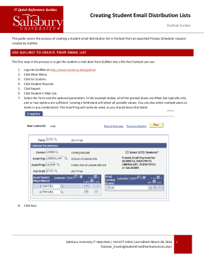 Fillable Online Creating Student Email Distribution Lists Fax Email ...