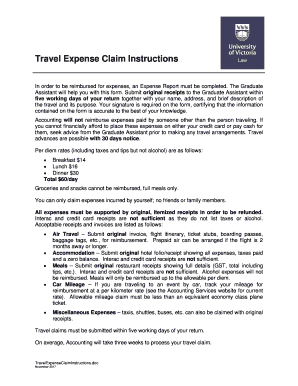 Fillable Online Travel Expense Claim Instructions Fax Email Print ...
