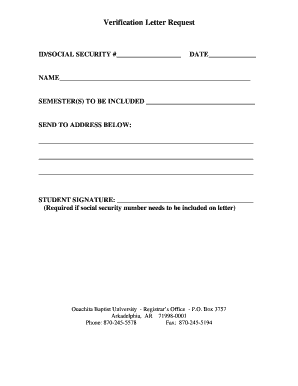 Fillable Online obu Verification Letter Request - obu.edu Fax Email Print - pdfFiller