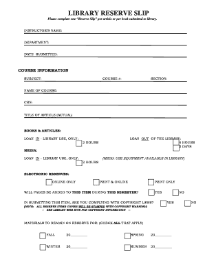 Fillable Online umflint Course Reserve Form (editable PDF) Fax Email Print - pdfFiller