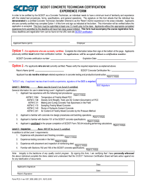 Fillable Online Concrete Technician Certification Checklist. Concrete ...