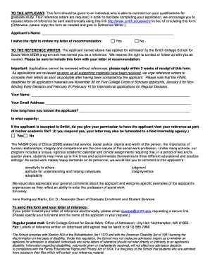 Fillable Online smith TO THE APPLICANT: This form should be given to ...