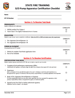 Fillable Online osfm fire ca Certification Review Checklist ...